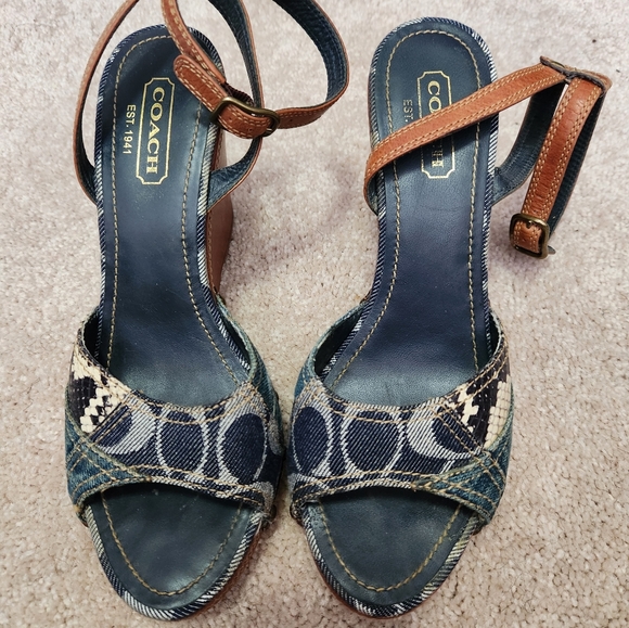 Coach | Shoes | Coach Blue Jean Sandals | Poshmark
